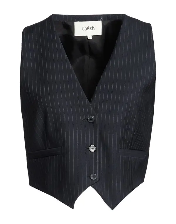 Ba&sh Tailored Vest In Midnight Polyester, Wool, Elastane