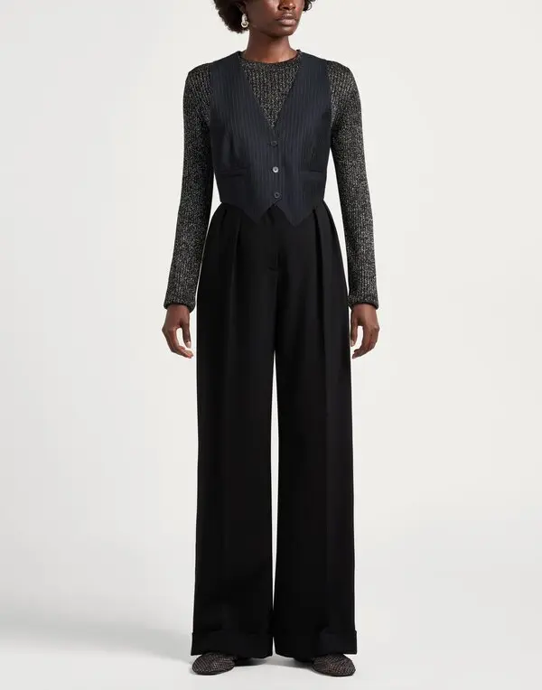 Ba&sh Tailored Vest In Midnight Polyester, Wool, Elastane
