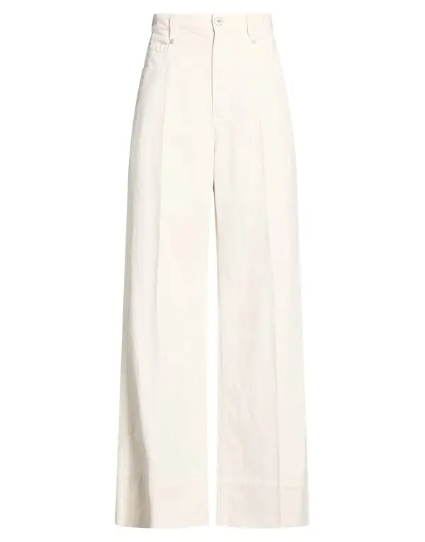 Brunello Cucinelli Wide-leg Cotton-linen Blend Pants - White
