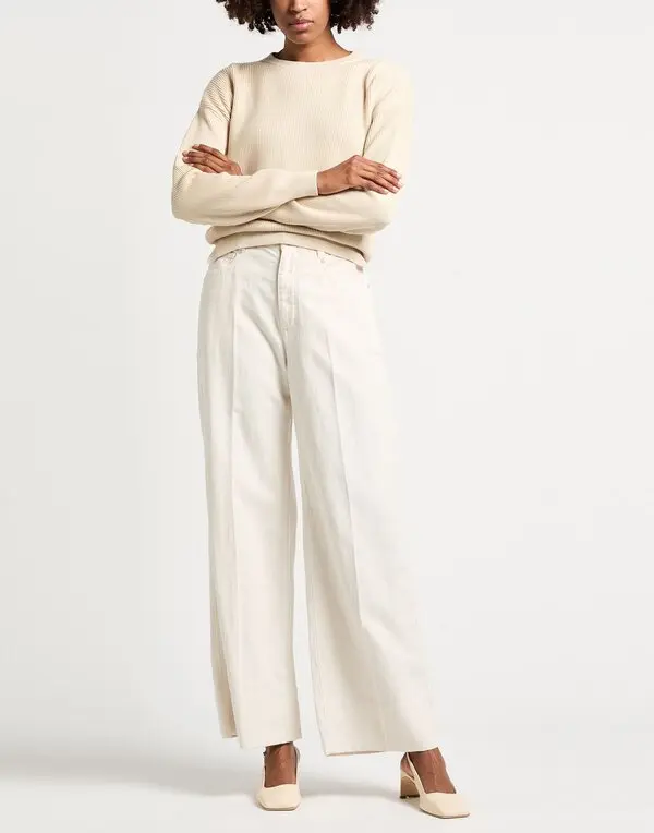 Brunello Cucinelli Wide-leg Cotton-linen Blend Pants - White