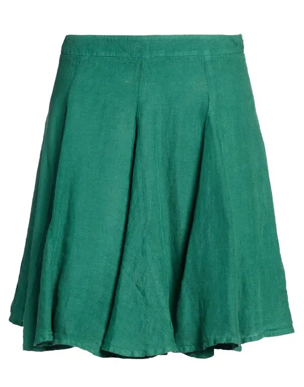 120% Lino Pleated Linen Mini Skirt