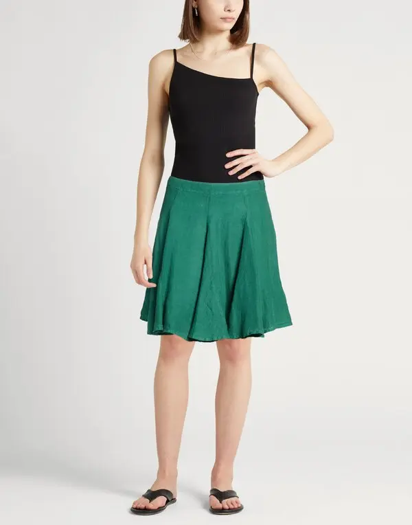 120% Lino Pleated Linen Mini Skirt