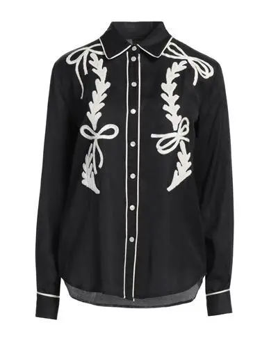 Pinko Woven Shirt With Appliqués And Embroidery