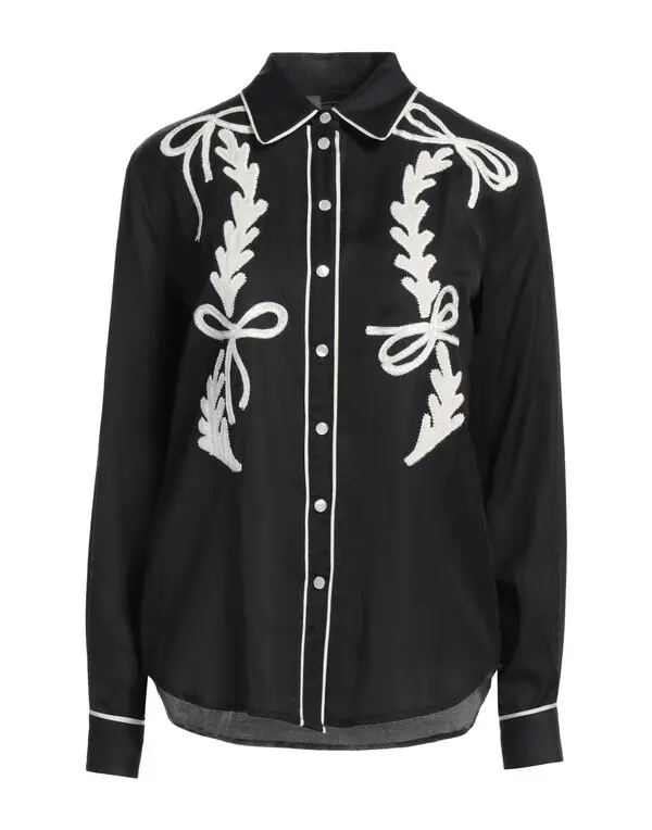 Pinko Woven Shirt With Appliqués And Embroidery