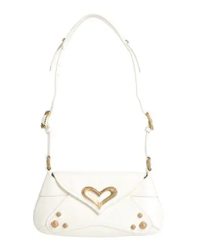 Pinko Leather Flap Handbag - White