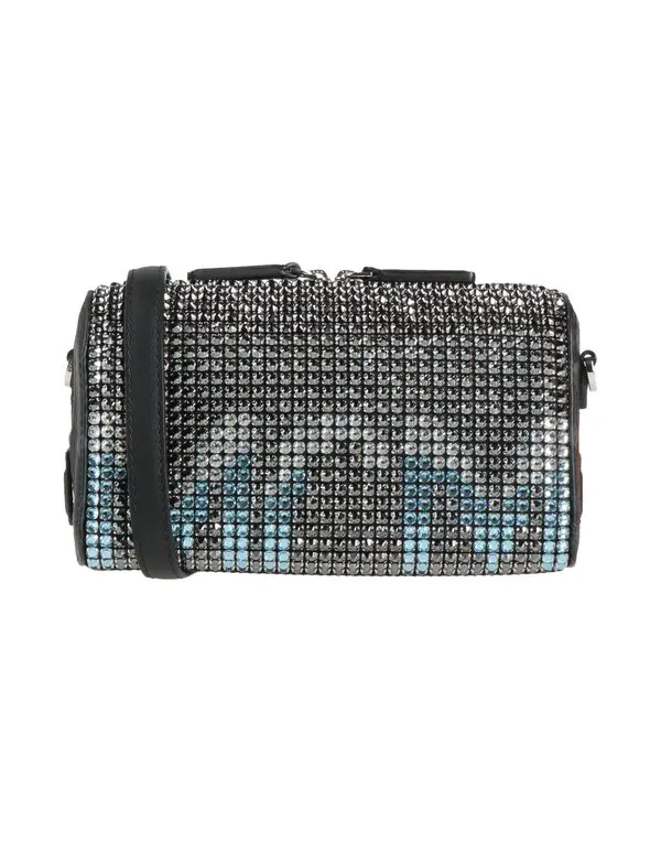 Mcm Leather Crossbody Bag With Appliqués - Black