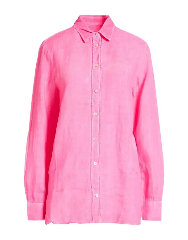 120% Lino Linen Shirt With Lace Trims