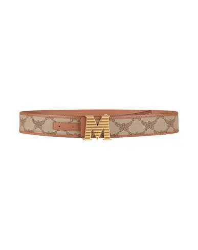 Mcm Logo-embellished Belt - Beige