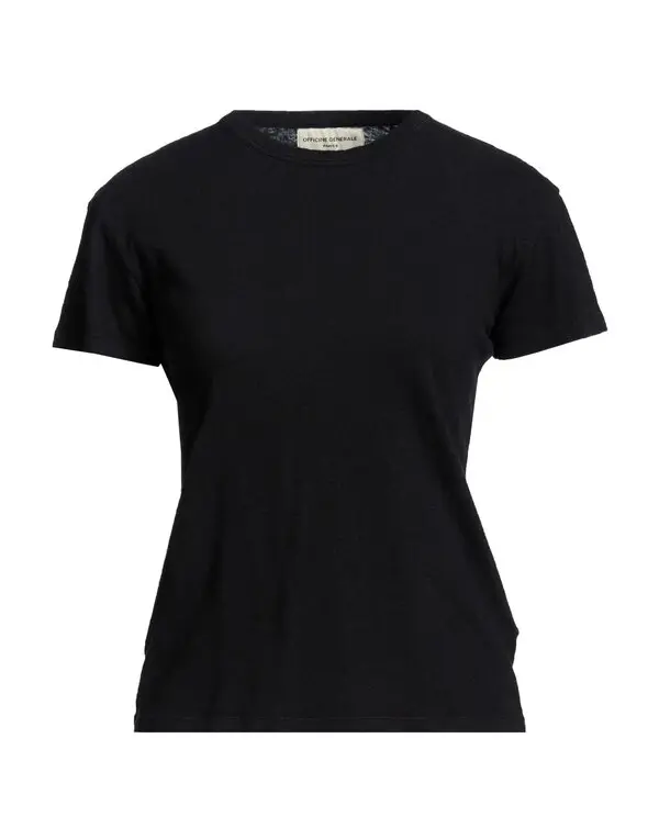 Officine Générale Cotton-linen T-shirt - Black