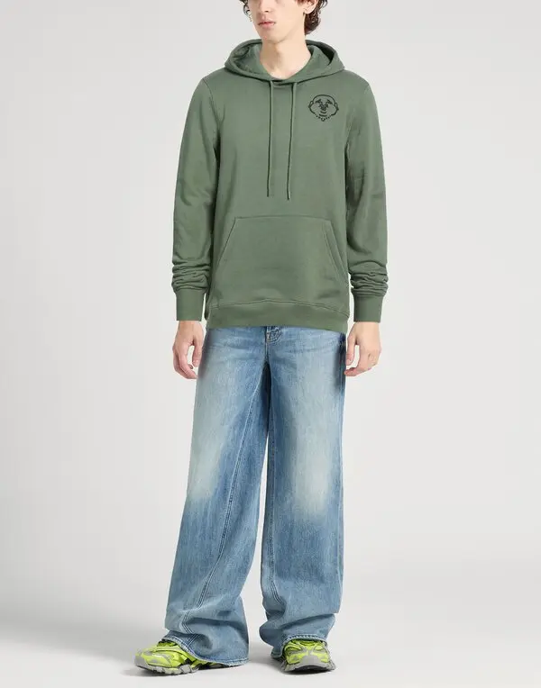 True Religion Light Cotton Polyester Fleece Hoodie - Green