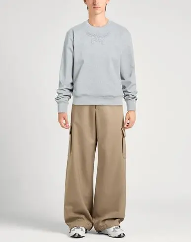 Mcm Crewneck Sweatshirt With Embroidered Logo - Grey