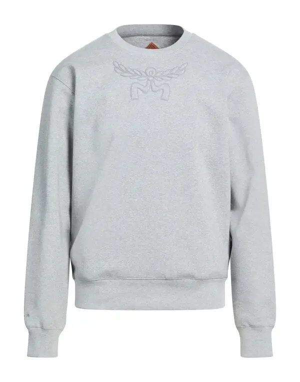 Mcm Crewneck Sweatshirt With Embroidered Logo - Grey