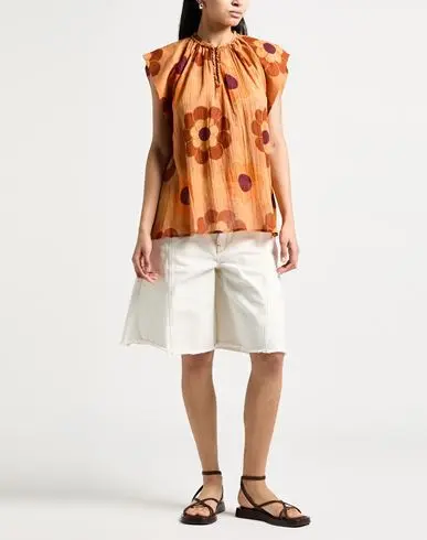 Antik Batik Cotton Floral-print Top - Beige