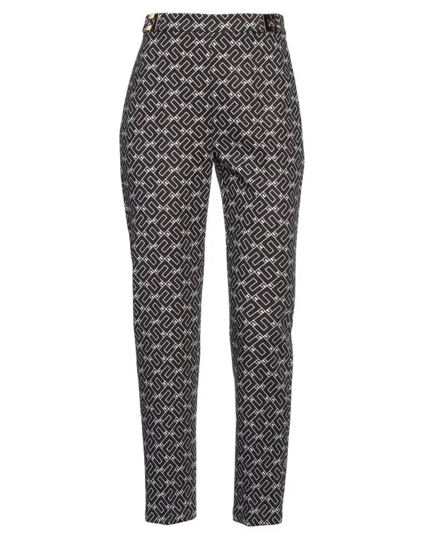 Elisabetta Franchi Tapered Logo-print High-waisted Cropped Pants