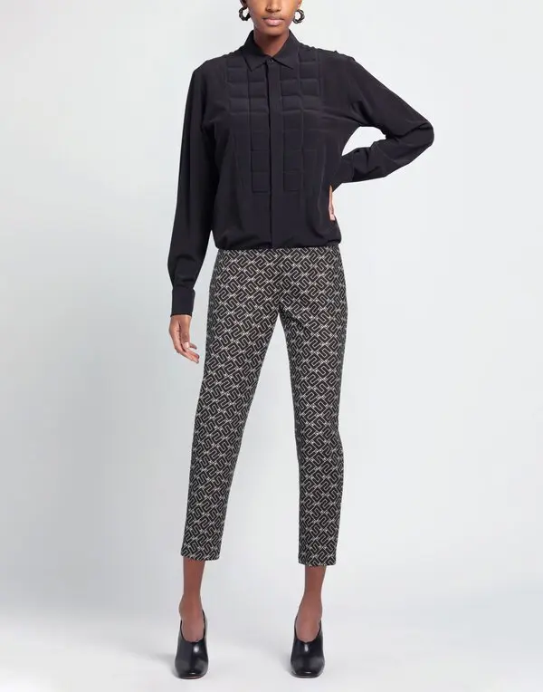 Elisabetta Franchi Tapered Logo-print High-waisted Cropped Pants