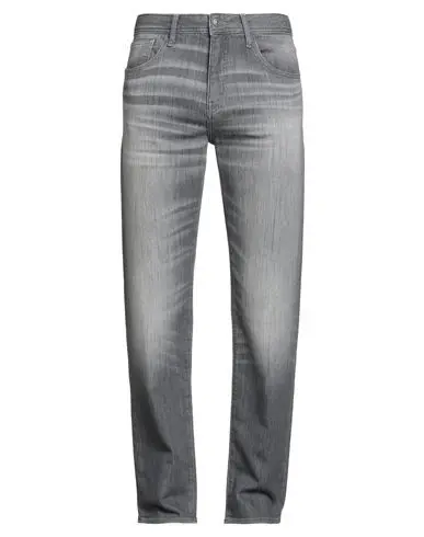 Armani Exchange Straight-leg Jeans With Leather Trims - Grey