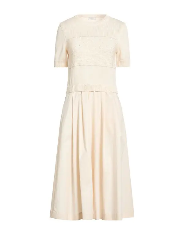 Peserico Flared Midi Dress - White