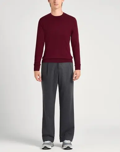 BERNA Long Sleeve Crewneck Knit Sweater - Red