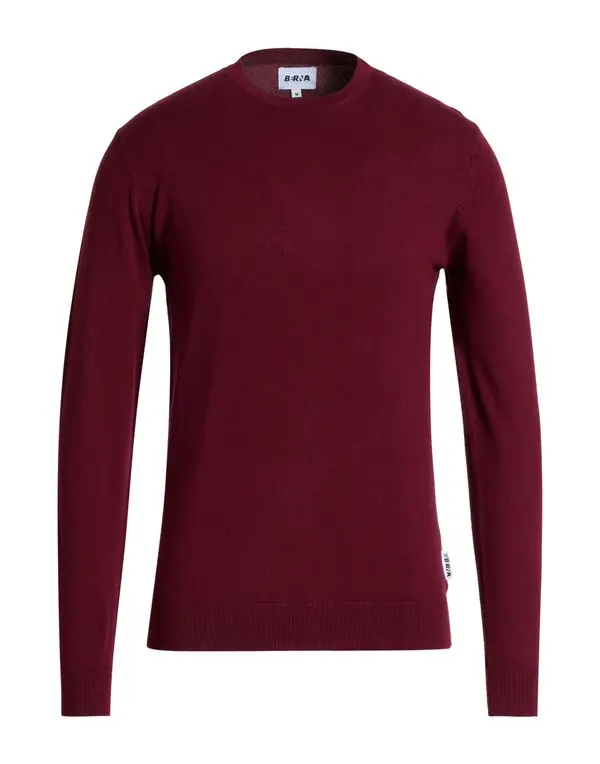 BERNA Long Sleeve Crewneck Knit Sweater - Red