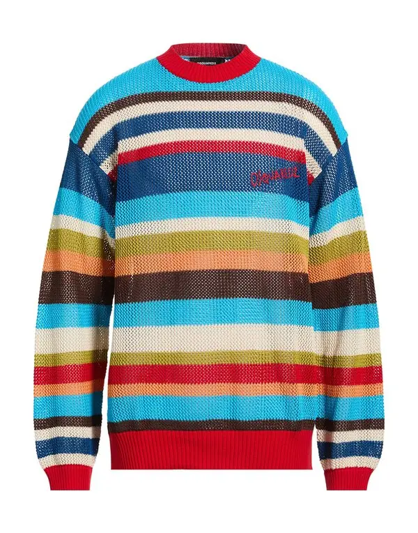 Dsquared2 Striped Cotton Crewneck Sweater
