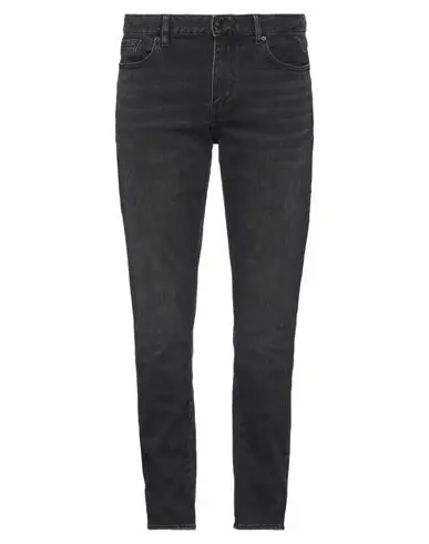 Armani Exchange Skinny Jeans With Leather Trims - Black