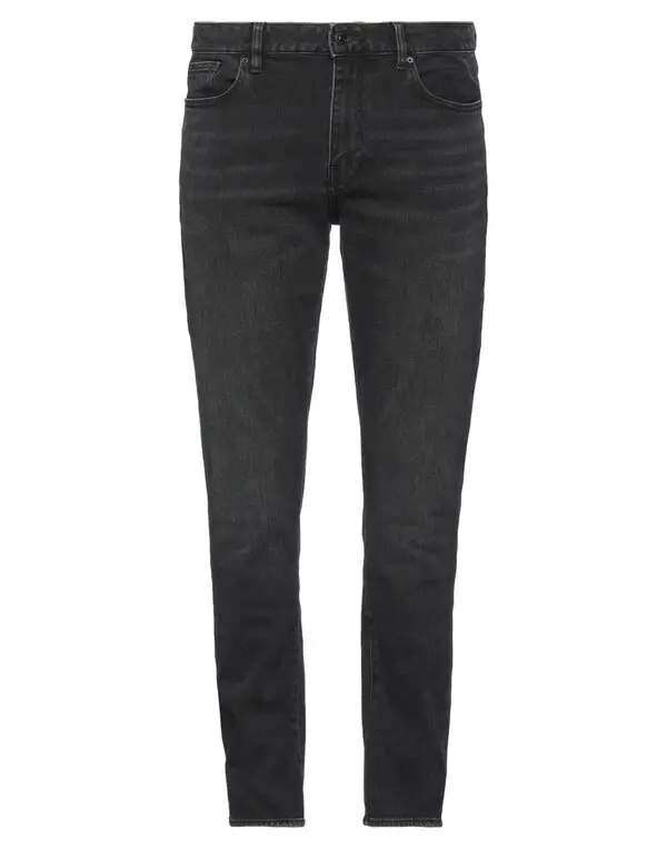 Armani Exchange Skinny Jeans With Leather Trims - Black