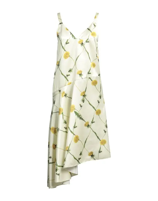 Burberry Midi Asymmetric Floral-print Dress - Yellow