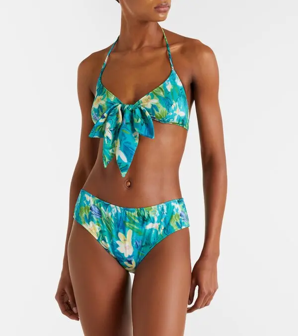 Chloé Floral Print One-piece Swimsuit - Blue