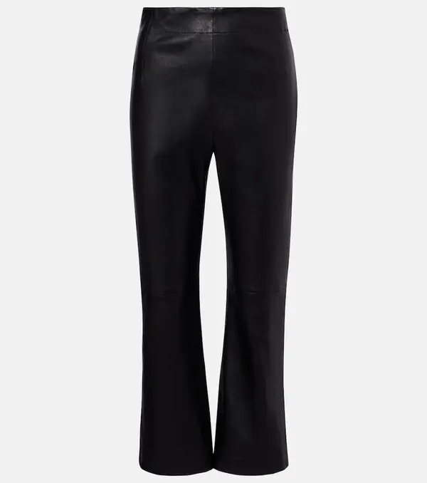 Nour Hammour Leather Cropped Slim Pants