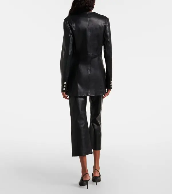 Nour Hammour Leather Cropped Slim Pants