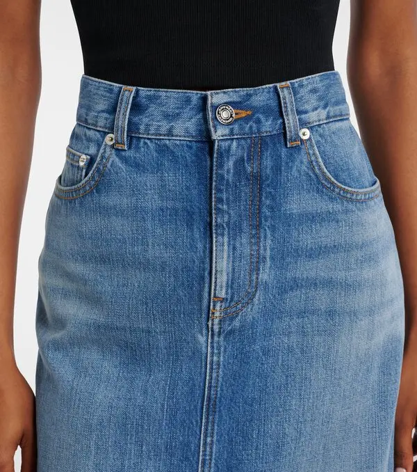 Givenchy High-rise Denim Midi Skirt