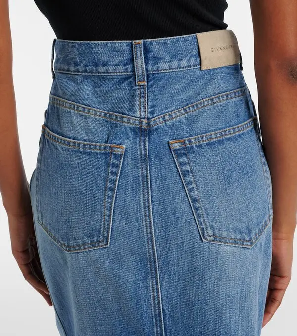 Givenchy High-rise Denim Midi Skirt