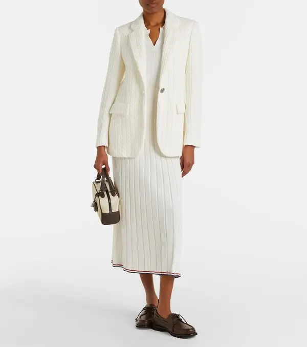 Brunello Cucinelli Cable-knit Cotton Blazer