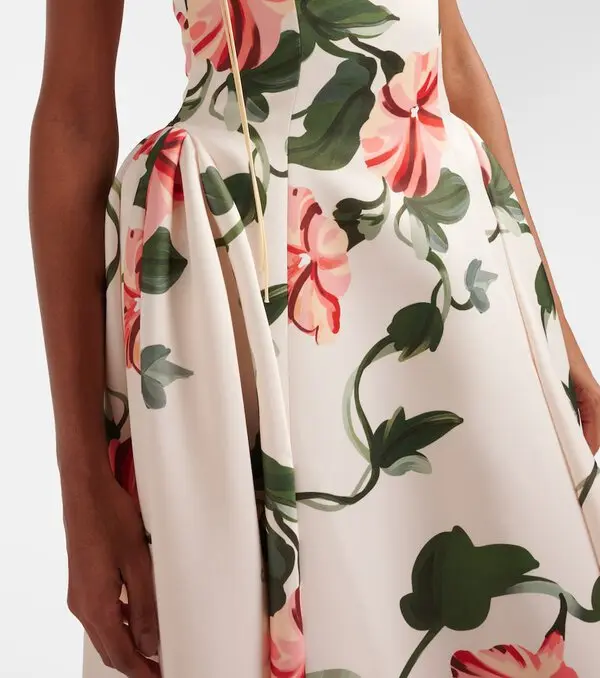 LEO LIN Violet Floral Bustier Gown - Beige