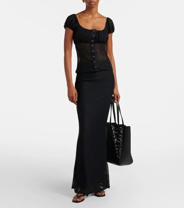 MONTCE Natalia Crochet Maxi Skirt - Black