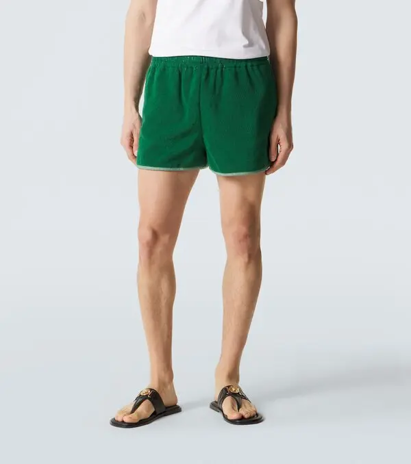Versace Logo Cotton Terry Shorts