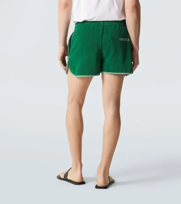 Versace Logo Cotton Terry Shorts