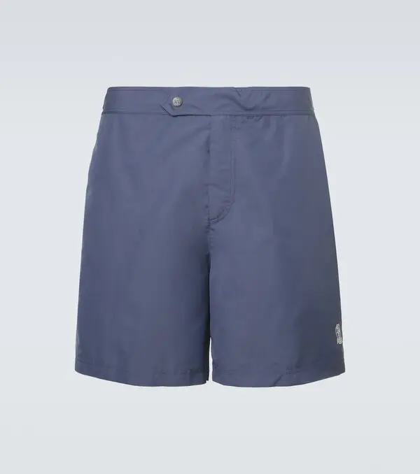 Brunello Cucinelli Logo Swim Trunks - Blue