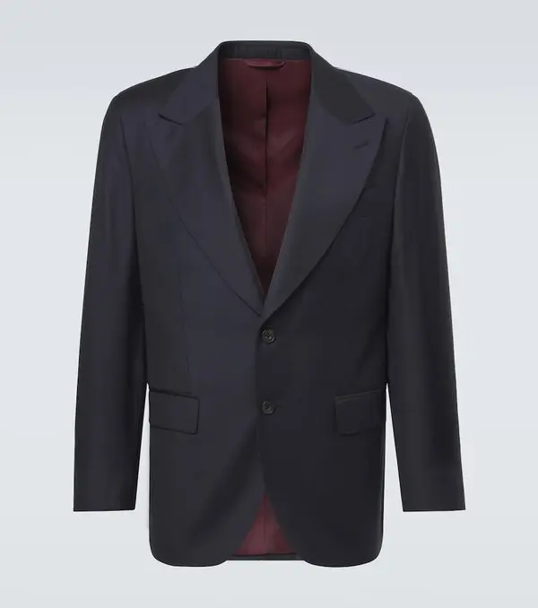 Rubinacci Single-breasted Virgin Wool Blazer - Blue