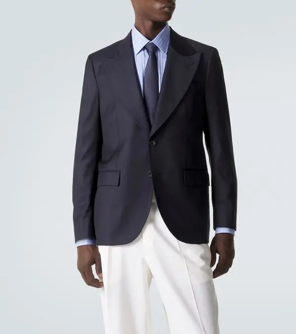 Rubinacci Single-breasted Virgin Wool Blazer - Blue