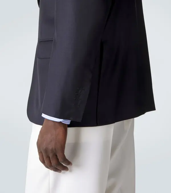 Rubinacci Single-breasted Virgin Wool Blazer - Blue