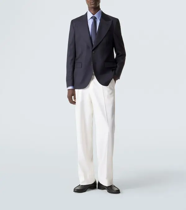 Rubinacci Single-breasted Virgin Wool Blazer - Blue