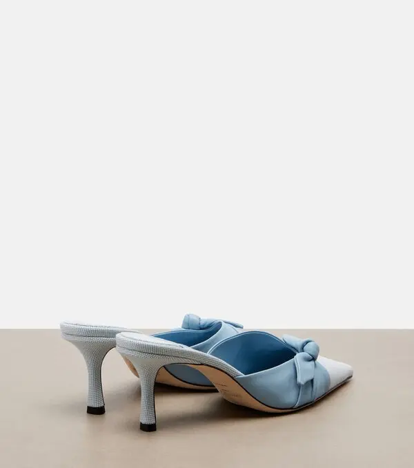 JIMMY CHOO Livi Leather And Canvas Mules - Blue