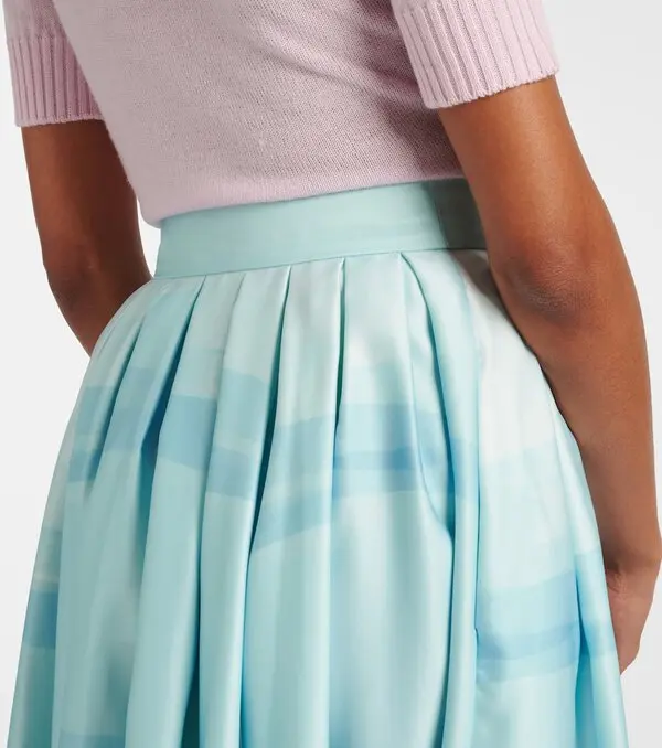 LEO LIN Printed Satin Maxi Skirt
