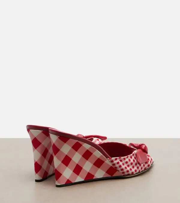 JIMMY CHOO Livi Checked Wedge Mules