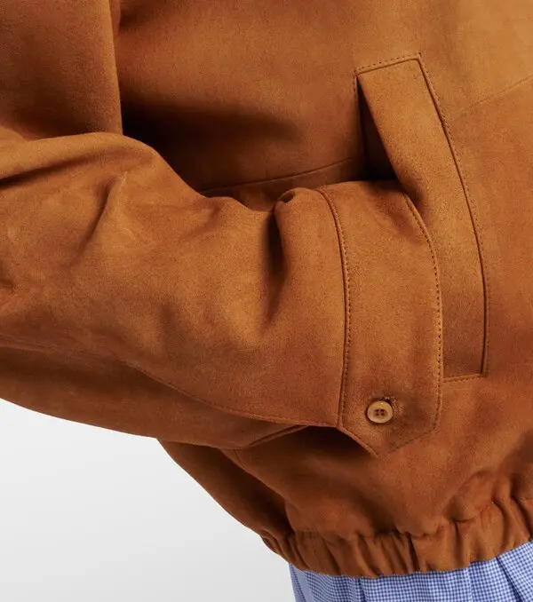 Miu Miu Suede Blouson Jacket - Brown