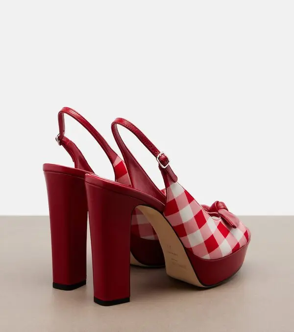 JIMMY CHOO Ziva Checked Peep-toe Pumps