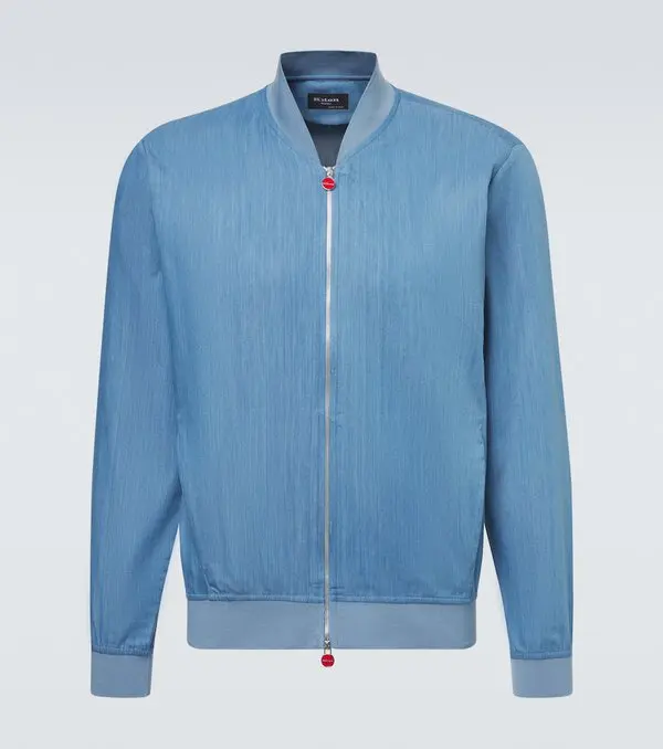 Kiton Denim Bomber Jacket - Blue