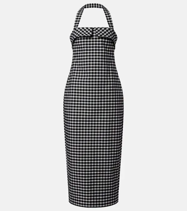 Posse Chiara Gingham Midi Dress - Black