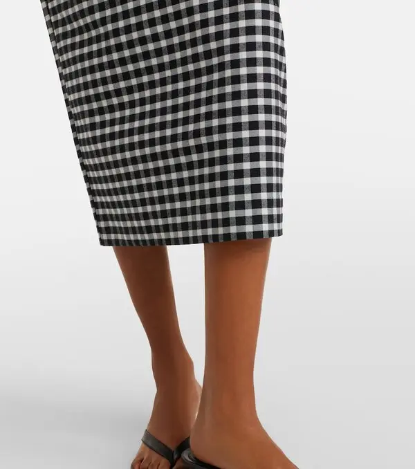 Posse Chiara Gingham Midi Dress - Black